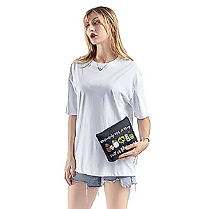 TSOTMO Evil Queen Witchy Gift Poison Apple Zipper Makeup Pouch Witch Poison Gift Poison Villains Inspired Gift Halloween Party Gift Villain Fans Gift (Full Of Poisons BLK)