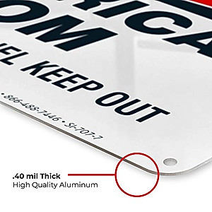 Electrical Room Sign, 10x7 Inches, Rust Free .040 Aluminum, Fade Resistant, Made in USA by Sigo Signs