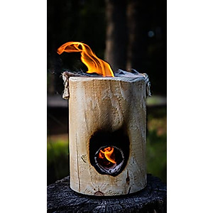 One Log Fire, Mini - Single Log Campfire, 100% Natural Red Pine, Easy Light - 1 Hour Burn Time (3 Pack)