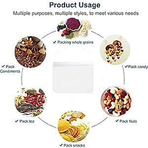 Lcjtop 10 Pack Reusable Food Storage Bags, 4 Stand Up & 6 Flat Ziplock Bags, Leakproof Reusable Freezer Bags & Plastic Free Zipper Bags for Meat Fruits and Vegetables