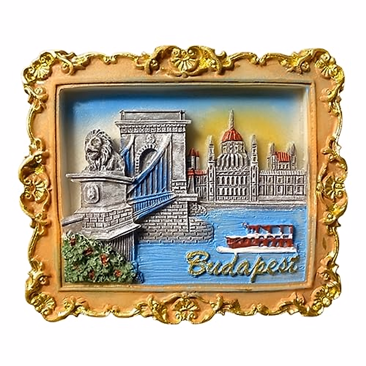 Szechenyi Chain Bridge Budapest Hungary Refrigerator Magnet Travel Souvenir 3D Fridge Decoration Magnetic Sticker Craft Collection