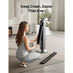 Dreo Pilot Max 120° Oscillating Tower Fan, 42 Inch Bladeless Fan for Bedroom, 25dB Quiet DC Motor, Standing Fan with Remote, 12 Hyper Wind Speeds, 4 Modes, 12H Timer Floor Fans for Home Living Room