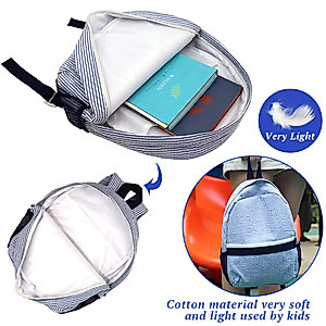 Toddler Backpack, Seersucker Gingham Kids Backpack for Boys and Girls, Preschool Kids Backpack, Lightweight Schoolbag for Child, Small(2-5 years)