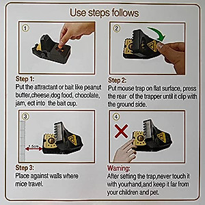 Zfyoung Mouse Traps, Mice Traps for House, Small Mice Trap Indoor Quick Effective Sanitary Safe Mousetrap Catcher for Family and Pet - 6 Pack (Mouse Trap 2)