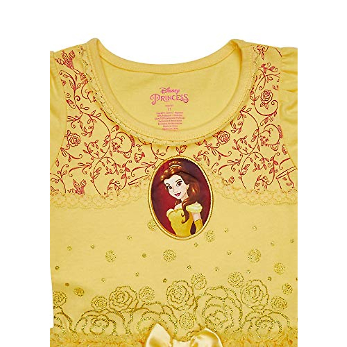 Disney Infant Baby Girl Princesses Belle Cinderella Tutu Dress, Yellow, 24 Months