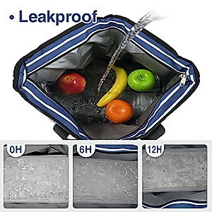 Yuzerfortalbe Large Cooler Bag Insulated Blue 30can 18L,Leakproof Soft Coolers Insulated Tote Bag, Reusable Grocery Bag ，Lunch Box Lunch Bag for Picnic Beach Camping.