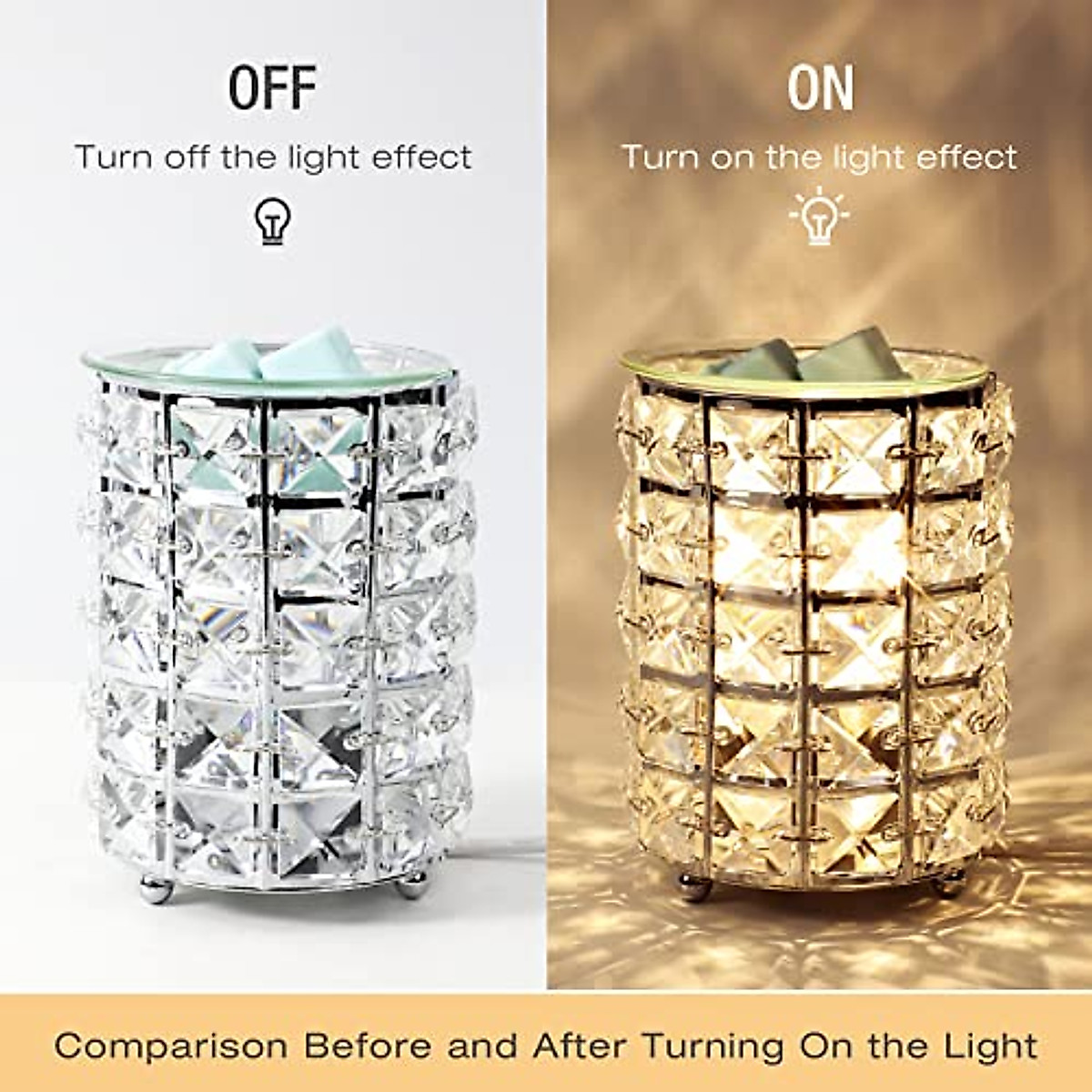 STRN Wax Melts Warmer, Crystal Wax Warmer, Electric Wax Melter Burner, Wax Melt Warmer for Wax Melts, Valentines Day Gifts, Home Office Fragrance Decorations for Mom