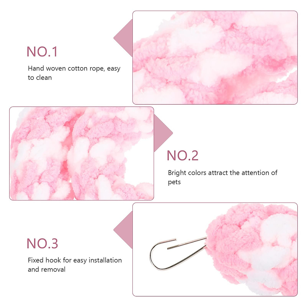 Alipis Sugar Glider Climbing Rope Parrot Tearing Toys Pet Toys Sugar Glider Swing Toy Sugar Glider Toy Bird Perches Chew Toy Hamster Cage Rat Toy Braided Rope Cotton Rope Small Animals