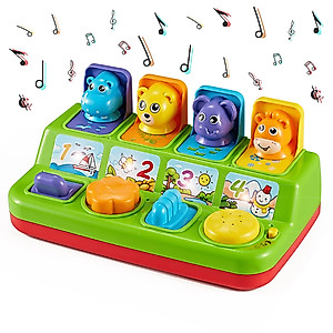Think Gizmos Interactive Activity Pop-Up Toy for Toddlers Ages 1,2,3 – Peek-a-Boo Toy with Lights, Sounds & Music – Cute Animal Learning Game