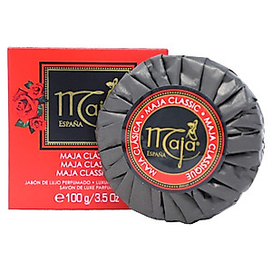 Maja, Classic Soap Perfumed Soap Round and Luxurious Round Soap to Clean and Moisturize your skin Leaves Skin Beautifully Scented and Soft 3Pack of 3.5 Oz Bar Soaps, Rose, 3 Count, (Pack of 3)