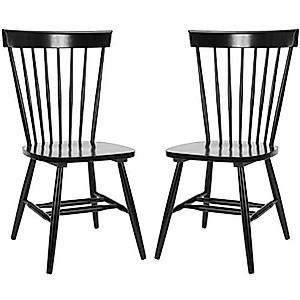 Safavieh American Homes Collection Parker Country Farmhouse Wood Black Spindle Side Chair (Set of 2)