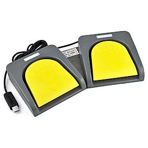 iKKEGOL USB Double 2 Foot Switch Control Pedal Video Game Customized PC Keyboard Multimedia Key Free Drive HID