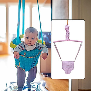 Chenfly Doorway Jumper, Baby Jumper Swing with Adjustable Seat Bag, Baby Door Bouncer and Swing Jumper for Toddler Infant, Baby Along Toys for Training Balance, Ages 6 Months +, Pink