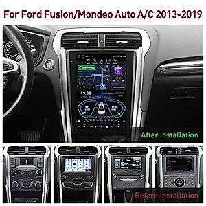 Car Radio Stereo for Ford Fusion Mondeo 2013 to 2019 Android 10.0 T-Style Head Unit Navigation 12.1 Inch IPS Touchscreen Build in Wireless Carplay WiFi Support DSP Sirius (Auto)