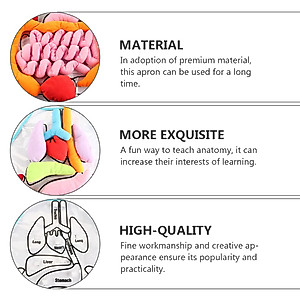 Mikikit 3D Organ Apron Organ Apron: 1 Set Versatile Apron Kindergarten Teaching Anatomy Apron Human Body Organs Awareness Educational Toy Human Internal Organs Teaching Equipment