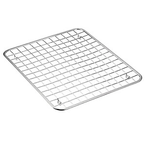 mDesign Modern Metal Wire Protective Kitchen Sink Raised Drying Mat/Grid for Countertop - Dry Dishes, Cups, Plates, Mugs - Easy to Clean - Unity Collection - 2 Pack - Chrome