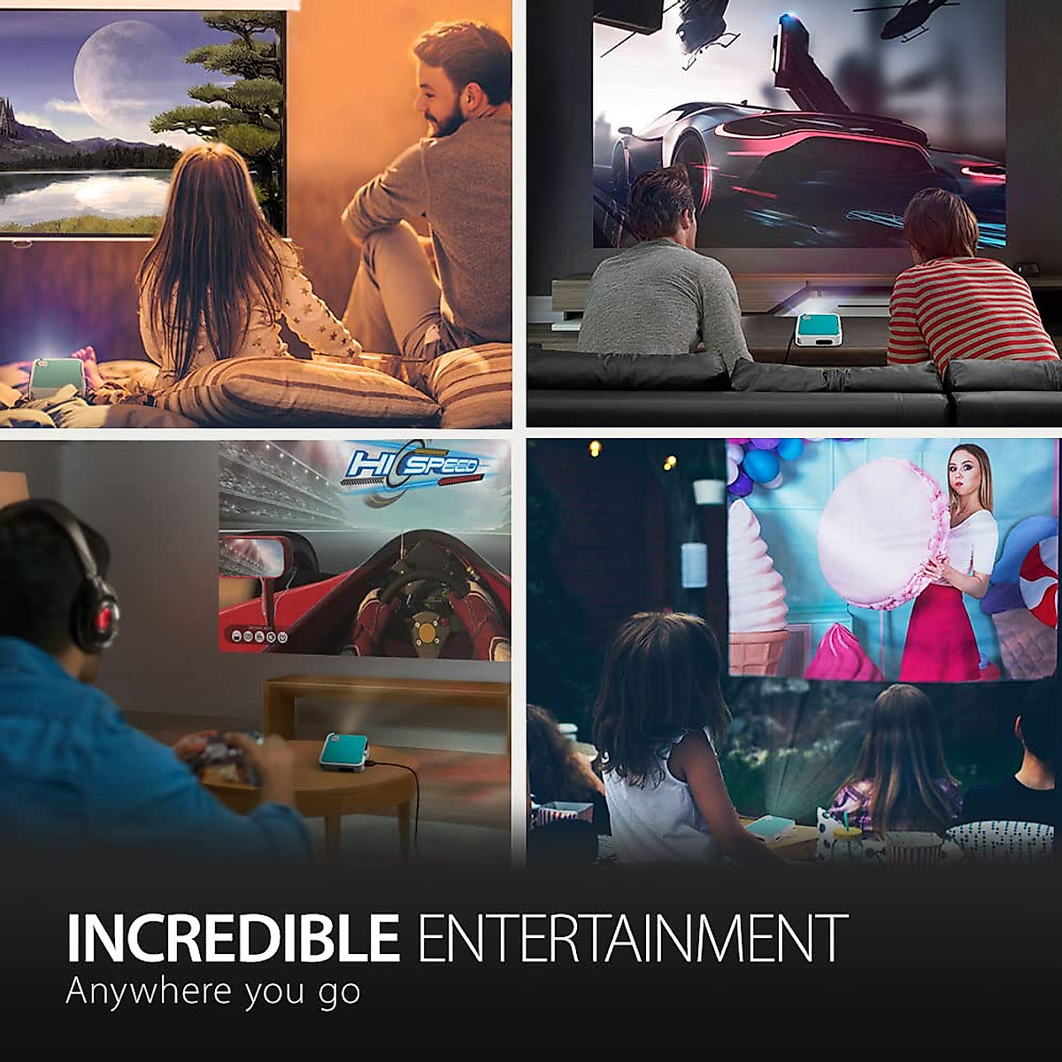 ViewSonic M1 Mini+ Ultra Portable LED Projector with Auto Keystone, Bluetooth JBL Speaker, HDMI, USB C, Stream Netflix with Dongle (M1MINIPLUS)