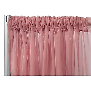 1 Pc, Sheer Voile Flame Retardant (Fr) 14Ft H X 118" W Drape/Backdrop Curtain Panel - Dusty Rose/Mauve(Machine Washable Cold & Low Heat) for Upcoming Wedding, Birthday, Shower, Tradeshow