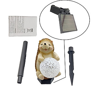 Solar Powered LED Garden Lawn Light,Cute Hedgehog Decor 7-Color-Changing Lights,Waterproof Outdoor Landscape Pathway Lamp for Yard Patio Home