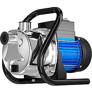 PANRANO 1.6HP Water Pump Electric Shallow Well Pump Portable Water Transfer Stainless Steel Pumps with 6 Accessories for Pool Draining Home Garden Lawn Irrigation Farm Water Removal Sprinkler System