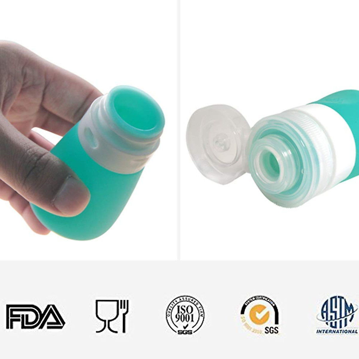 YINGGG Squeeze Portable Salad Dressing Container to Go Bottles Sauce Leakproof Condiment Storage Bottle, Dressing to Go for Lunch set of 4 (37ML)