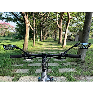 MEACHOW New Scratch Resistant Glass Lens,Handlebar Bike Mirror, Rotatable Safe Rearview Mirror, Bicycle Mirror, (Silver Left Side) ME-006LS