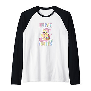 My Little Pony Fluttershy Bunny Ears Hoppy Easter Raglan Baseball Tee