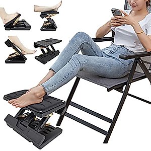 Adjustable Office Foot Rest Under Desk at Work, Leg Rest with Massage Surface Roller, Ergonomic Adjustment ，Bottom Can Be Filled with Water(Black）