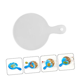 VILLCASE Tray Mold Round Serving Tray Clear Resin Epoxy Resin Coasters Bowl Mats Making Dinner Plate Resin Coaster Molds Coasters Mould Creative Coaster Mold Handle Tray Mould Cutting Board