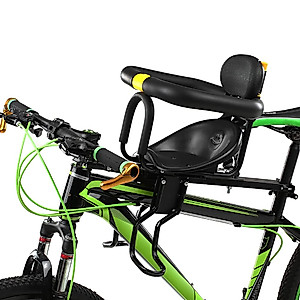 Kids Bike Seat Full Fence Front Mounted Bike Child Seat Thickened Soft Carrier Seat Bike Carrier Bicycle Seat for Mountain Bike, Bicycle, Adult Bike Max 30kg (Black)