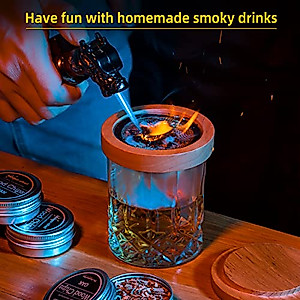 Cocktail Smoker Kit with Torch, 4 Kinds of Wood Chips for Drink Smoker Infuser Kit, Bourbon/Whiskey Smoker Accessories, Old Fashioned Smoker Kit as Ideal Gifts for Men, Dad, Husband