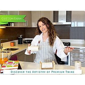 Cotton Farm Cooking Twine, 500 Feet String, 0.1 Inch (2mm) Thickness, Twisted (Extra Strong), 100% Unbleached Cotton - Butchers Choice for Cooking