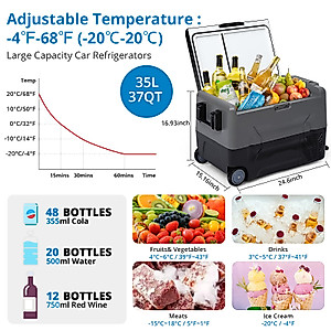 CHEINAUTO Portable Refrigerator, 35L/37QT, Black