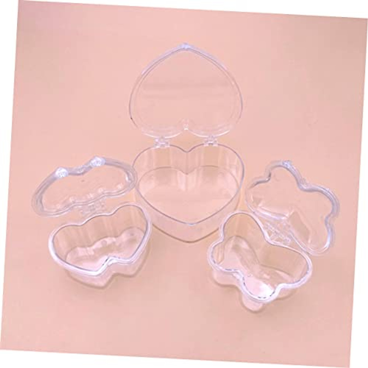 Kisangel 3pcs box Containers Decorative Organizer Holder Practical Plastic Trinket Art Desktop Bead Multi-purpose Multifunction Case Base Shape Candy Butterfly Cosmetic Nail Mini Small