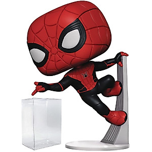 Spider-Man POP Marvel Far from Home Upgraded Suit Funko Pop! Vinyl Figure (Bundled with Compatible Pop Box Protector Case), Multicolor, 3.75 inches