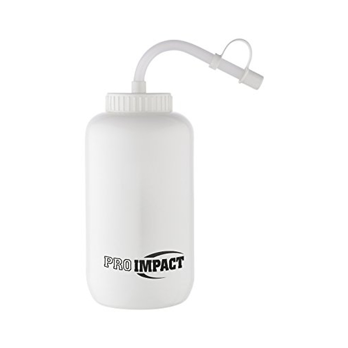 Pro Impact Boxing Water Bottle - Squeezable Plastic w/Long Straw - Ideal for Gym Yoga Sports Boxing Lacrosse Football Hockey Cycling & Outdoor (35.5 Oz.) (White)