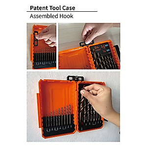 STROTON Cobalt Drill Bit Set (1/16-1/2 Inch, 17PCS), M35 High Speed Steel Twist Drill Bits for Stainless Steel, Hard Metal, Cast Iron, Plastic and Wood