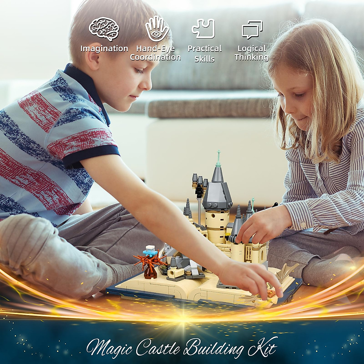 Magic Harry Castle Book Building Block Set, STEM Toys Birthday for Boys Girls Aged 8-14, Compatible with Lego, Collectible and Display Model Potter Castle Building Kit for Adults Kids (727 PCS)