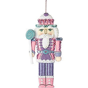 Bucilla Felt Applique 6 Piece Ornament Making Kit, Nutcracker Sweet, Perfect for DIY Arts and Crafts, 89292E