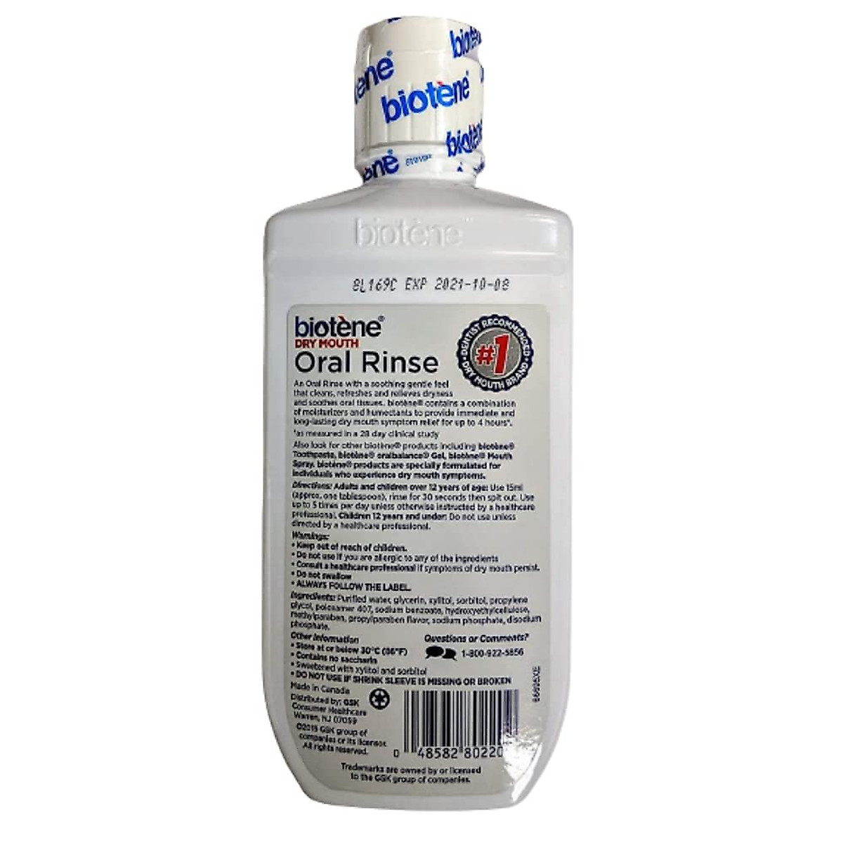 Biotene Dry Mouth Oral Rinse, Fresh Mint 8 oz (Pack of 2)