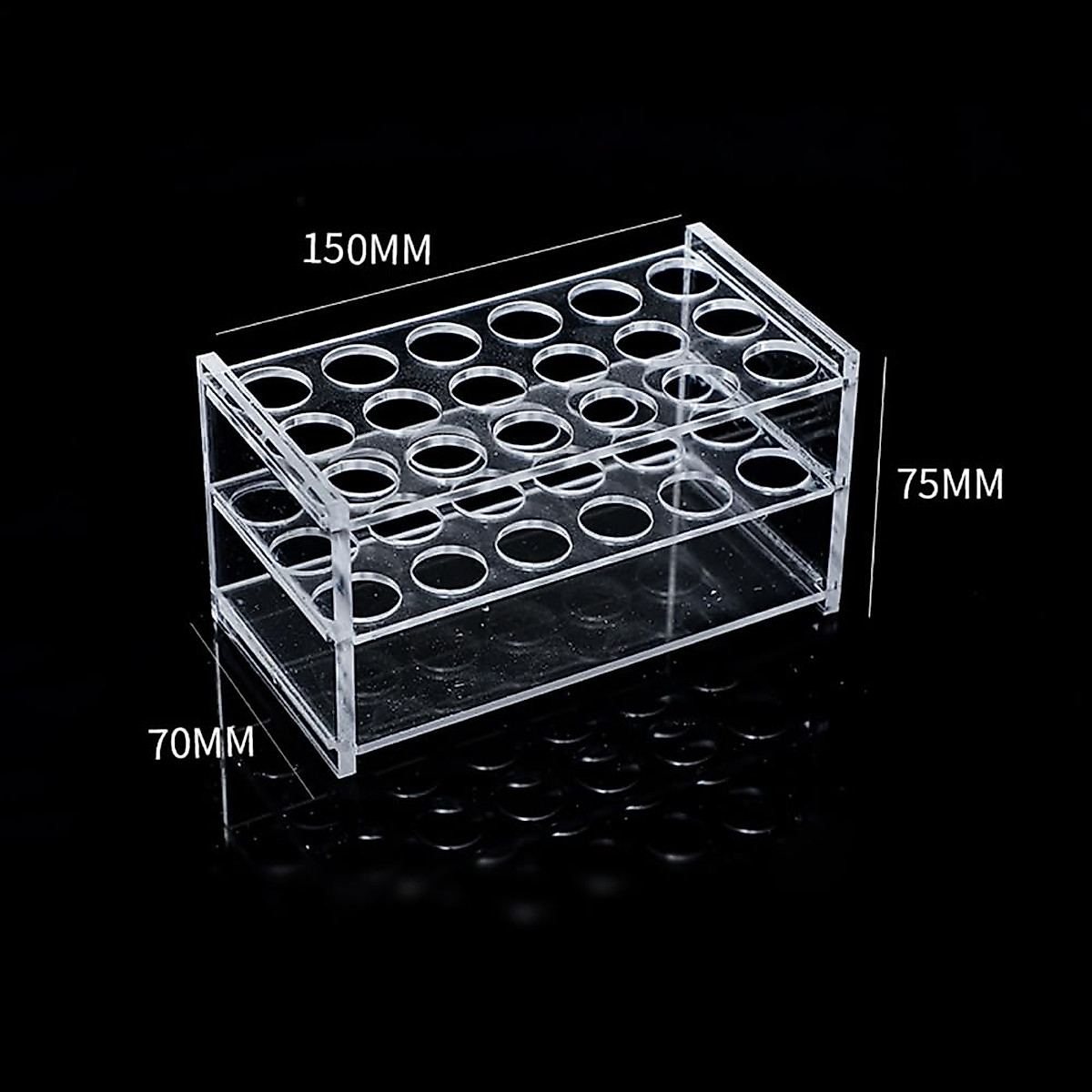 GSHLLO 18 Holes Acrylic Test Tube Holder Clear Test Tube Rack Tube Vial Holder Rack Make up Brushes Drying Rack Test Tube Display Stand for 10ml 15ml Test Tubes