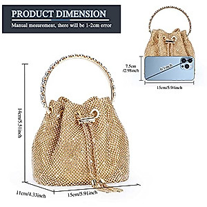 UBORSE Women Evening Clutch Bags Purses Handbags Crystals Sparkly Diamond Glitter Bag Bucket Handbag Rhinestone Clutch for Prom Cocktail Wedding