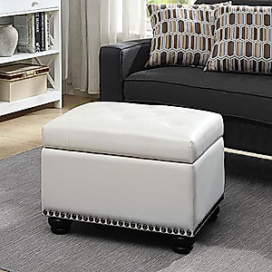 Convenience Concepts Designs4Comfort 5th Avenue Storage Ottoman, Ivory