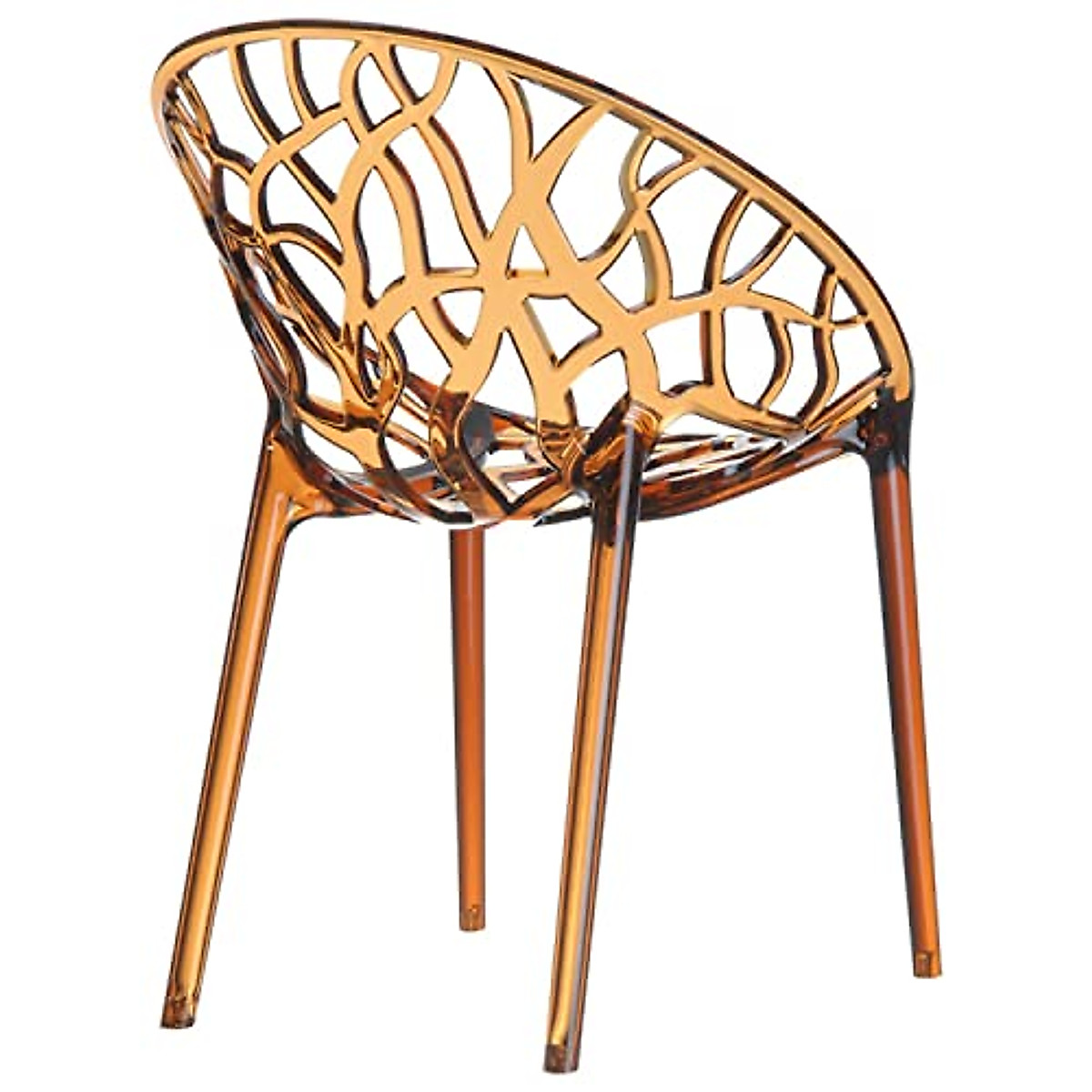 Compamia Crystal Polycarbonate Patio Dining Chair in Amber (Set of 2)