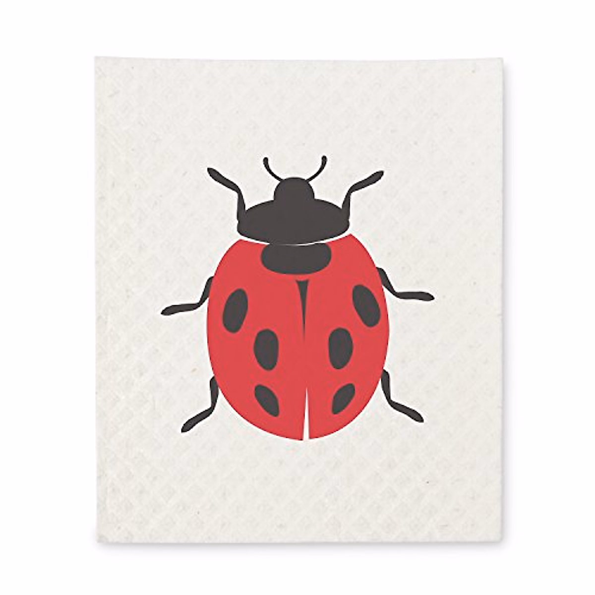 Abbott Collection 1284-ASD/BUG 01 1284-ASD/BUG 01 Swedish Dish Cloth (2 Pack), White/Black/Red, 5" x 8"