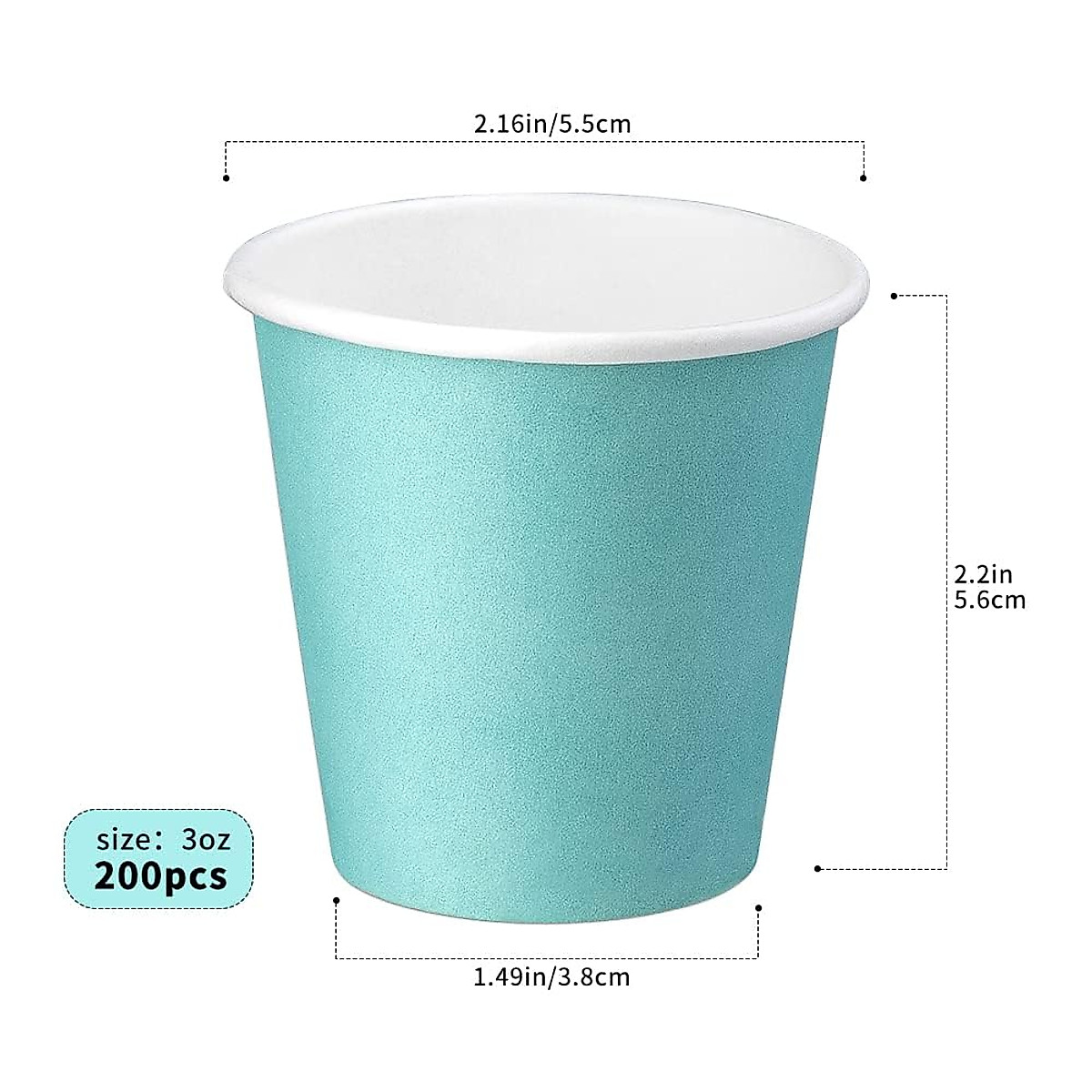 Huaiid 200 Pack 3 oz Paper Cups Disposable Mouthwash Cups Bathroom Cups Espresso Cups Small Paper Cups for Snack Perfect for Home Condos Rvs Campers (Blue)