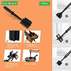 Meat Chopper,Hamburger Chopper,Beef Masher,Heat Resistant Meat Masher Tool for Hamburger Meat,Premium Heat Resistant Meat Chopper Utensil,Nylon Ground Beef Chopper Tool and Meat Fork