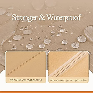 WJ-X3 Outdoor Waterproof Patio Chaise Lounge Covers, UV Resistant Fabric, Outdoor Lounge Chair Covers, 32W x 80D x 42H, Beige, 2 Pack