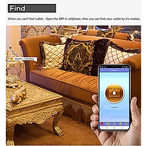 Clever Anti-Lost Wallet with Alarm, Bluetooth, Position Record (via Phone GPS) Tracker Item Finder, Cowhide Leather Locator Vintage Retro Style Trackable Intelligent Minimalist Purse (Brown, Vertical)