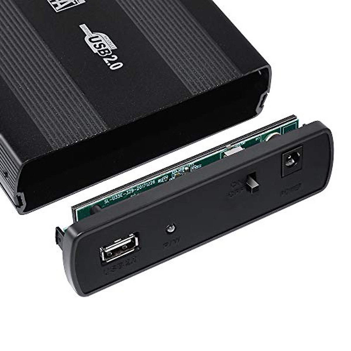 3.5 inch HDD External Case USB 2.0 to SATA External 3.5 Hard Drive Enclosure Disk for 3.5 SATA HDD External Storage Box with Aluminum Case (USB2.0-Silver)